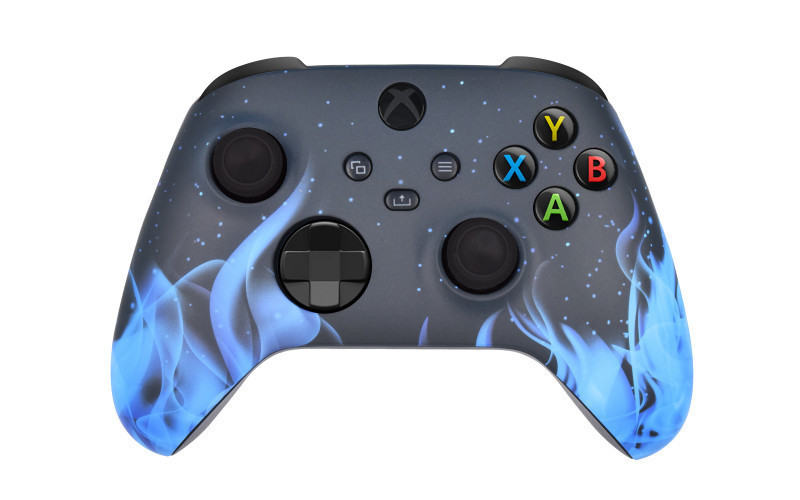 Mega Modz Controller For Xbox Series X Blue Flames Custom | Megamodz.com